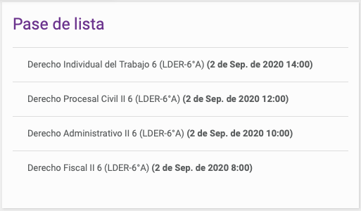 5. Efectúa el pase de lista